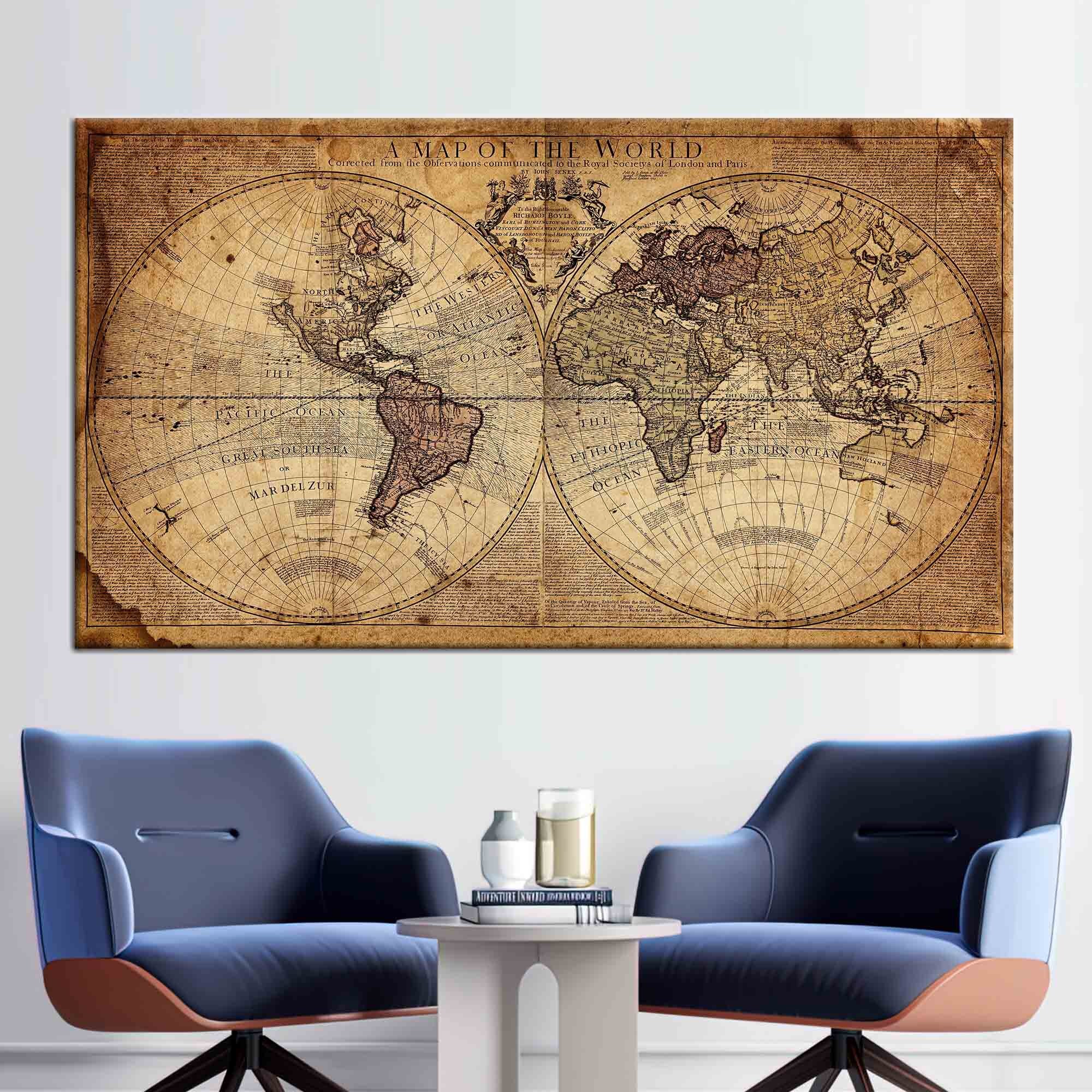 Old World Map Vintage World Map Canvas Art Old World Map Art - Etsy