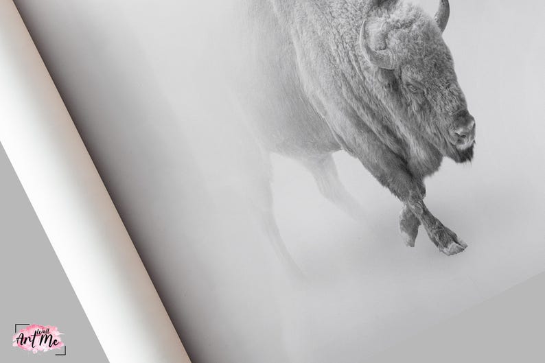 Buffalo Wallpaper Mural: Textured or Peel & Stick Wall Art - Etsy