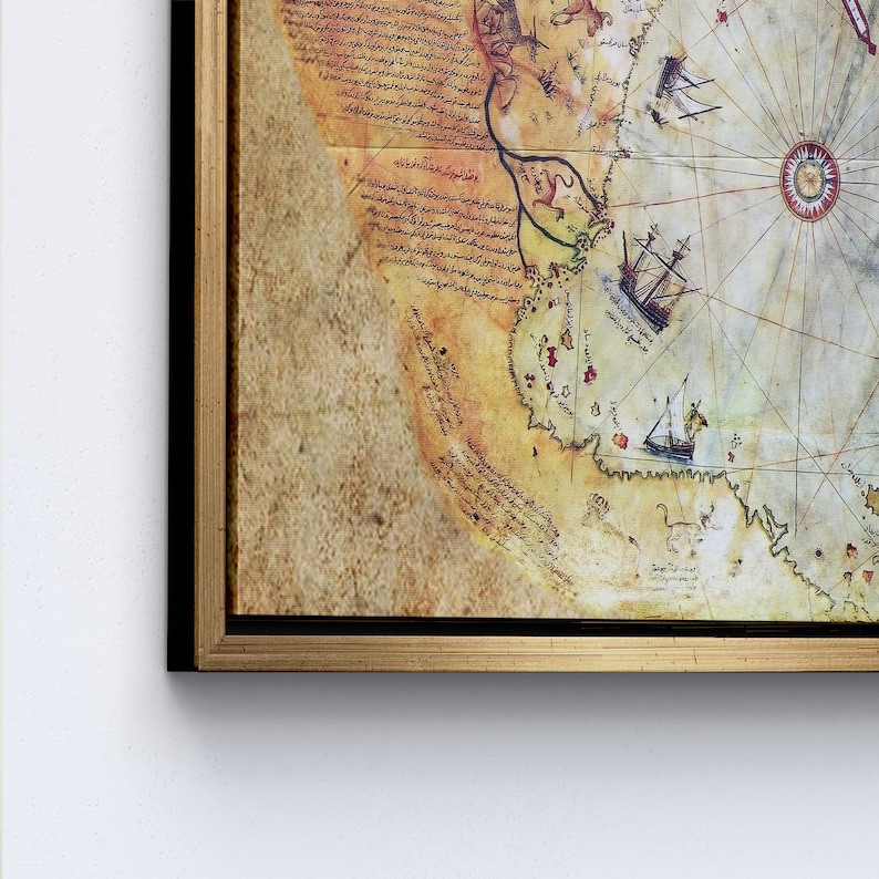 Piri Reis Map Antique Map Poster Piri Reis Art Vintage Map - Etsy