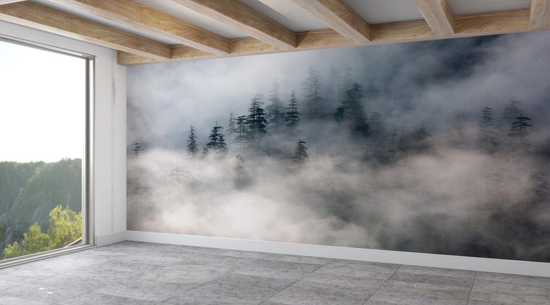 Forest Wall Painting, Modern Wall Decal, 3D Wall Mural, View Wall ...