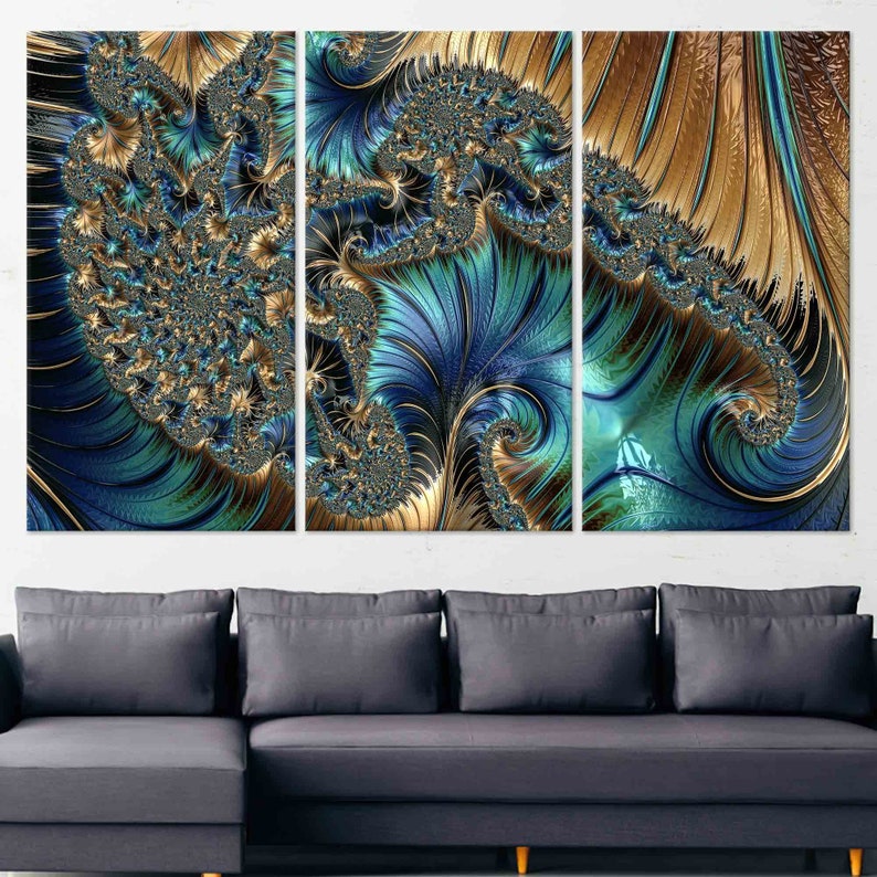 Abstract Fractal Canvas Art: Modern Wall Decor - Etsy
