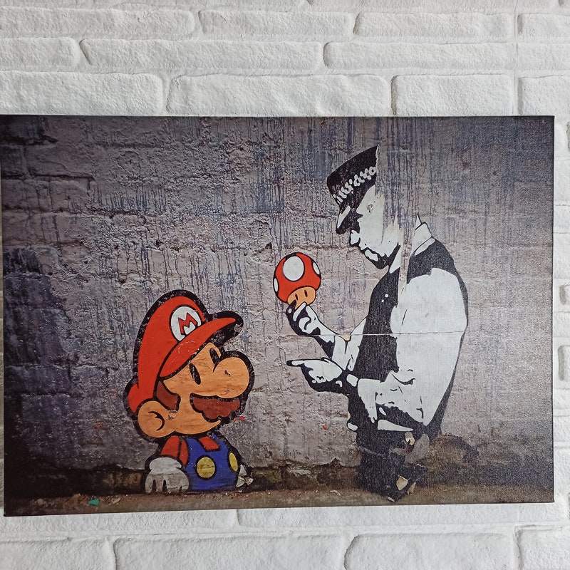 Banksy Mario - Etsy UK