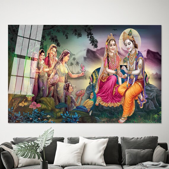 Glass Paintings Of Radha Krishna