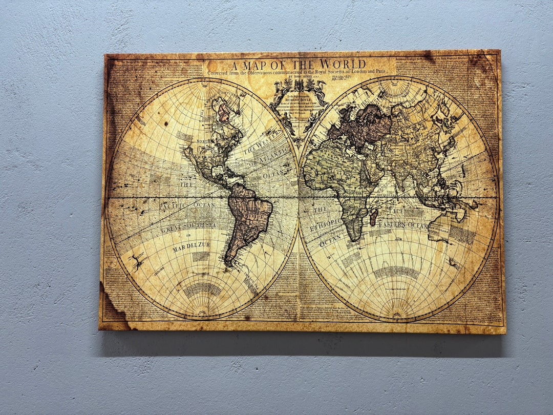 Old World Map, Vintage World Map Canvas Art, Old World Map Art Canvas ...