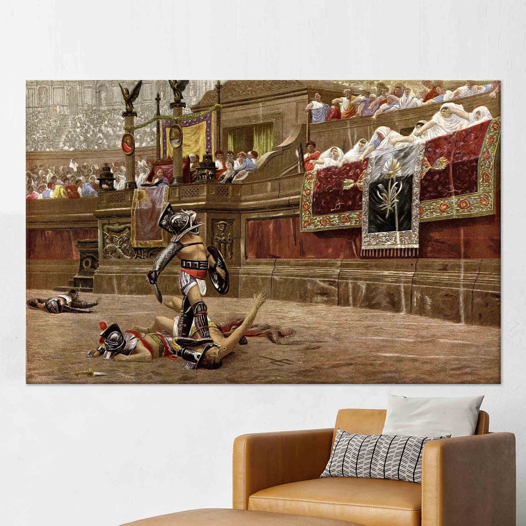 Gladiator Fights Canvas Print, Gladiator Fights in Ancient Rome Artwork ...