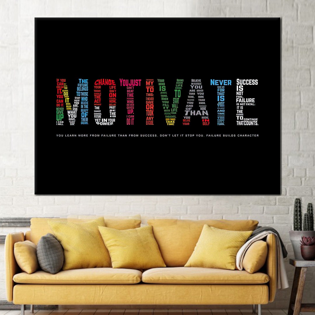 Motivate, Motivational Artwork, Workplace Wall Art, Positive Art ...