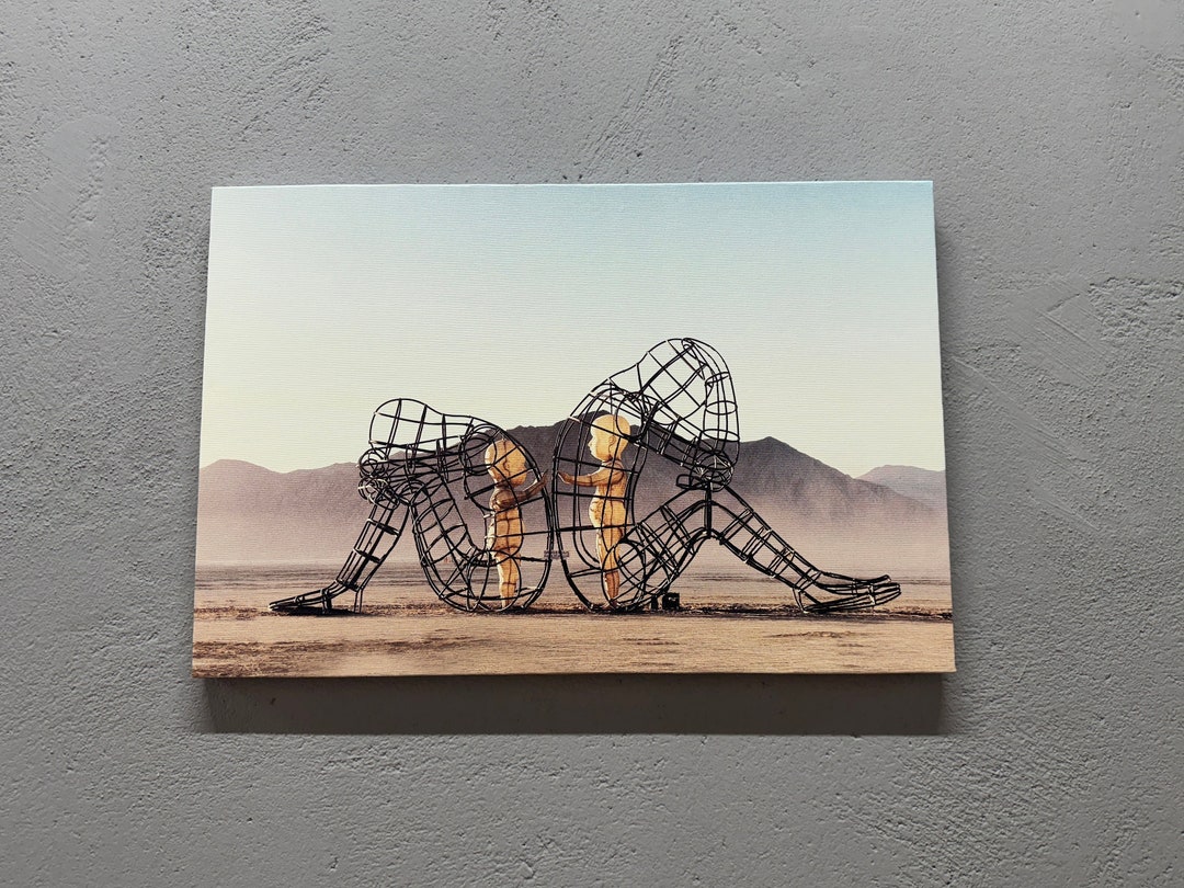 Two People Turning Their Backs on Each Other at Burning Man, Couple Art ...