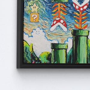 Van Gogh Style Mario Painting, Van Gogh Mario Canvas Art, Super Mario ...