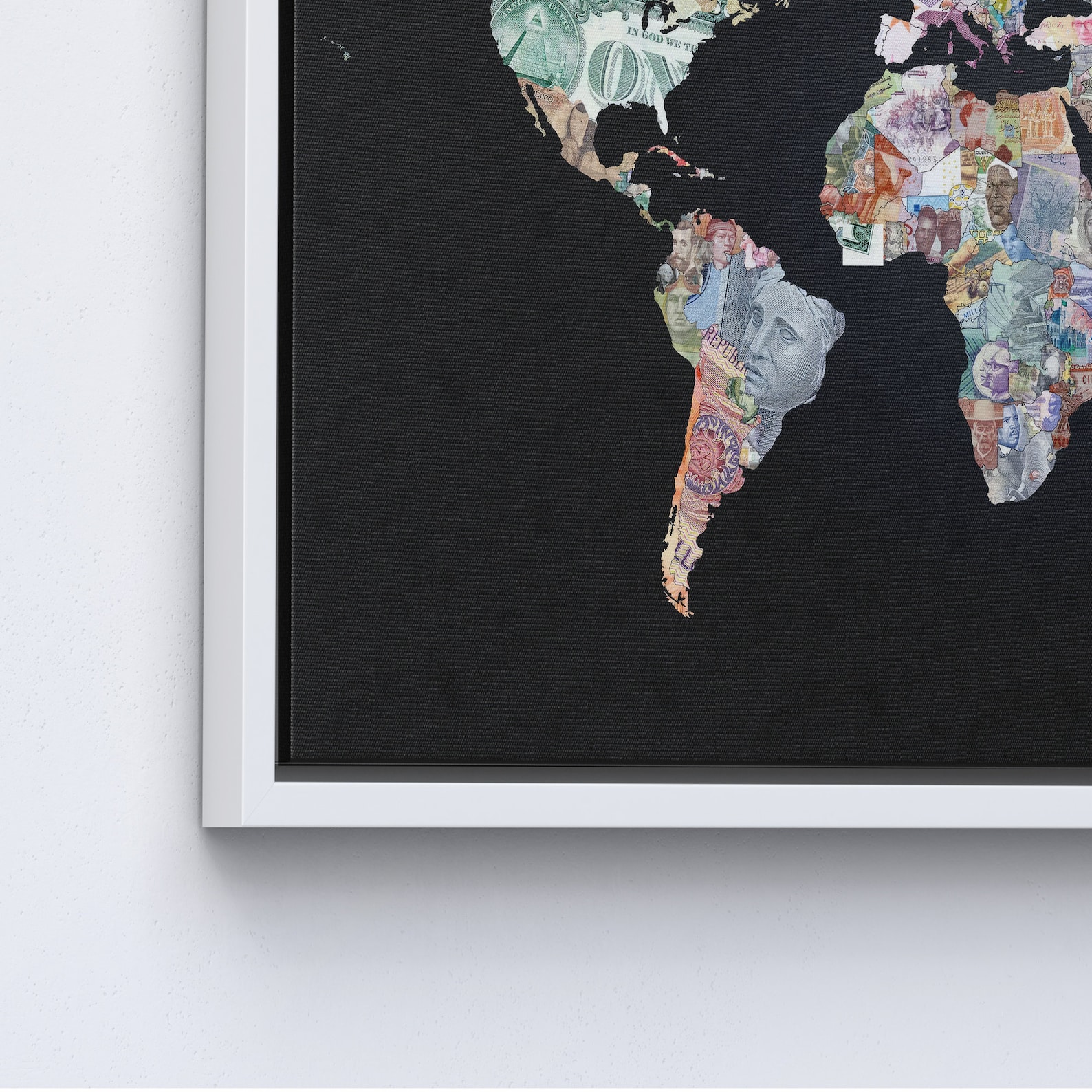 Money World Map Canvas Art: Black Office Wall Decor - Etsy