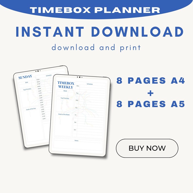Background Cat Timebox Planner, 7 Days Blocking Daily Boxing Template ...