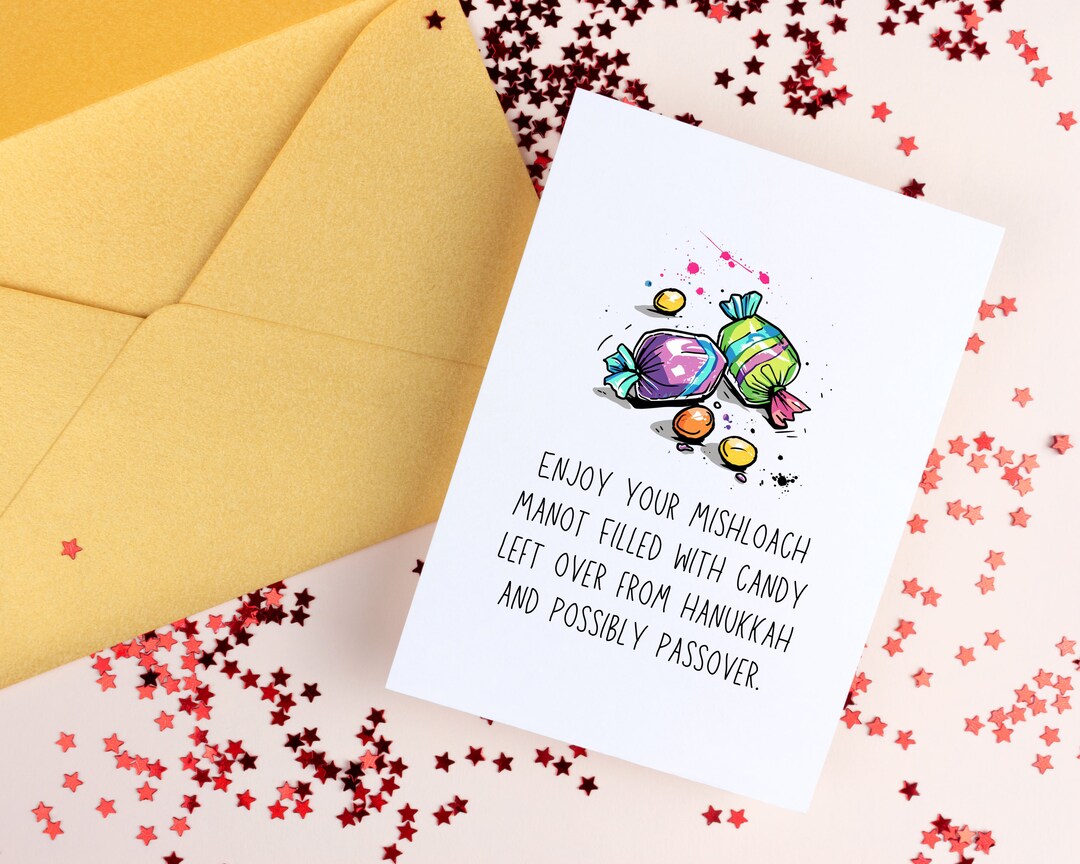 Funny Purim Card: Mishloach Manot Candy Design (digital Download) - Etsy