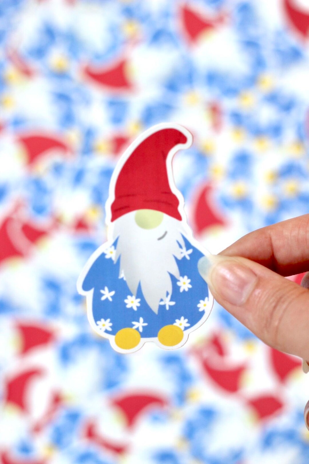 Gnome Sticker, Waterproof Sticker, Garden Gnome Sticker, Summer Gnome ...