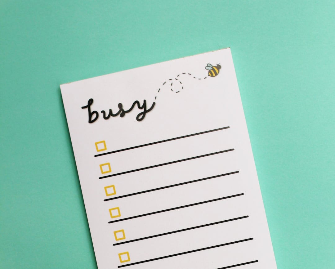 Busy Bee Notepad, Tall Notepad, Long Notepad, Lined Notepad, Notepad ...