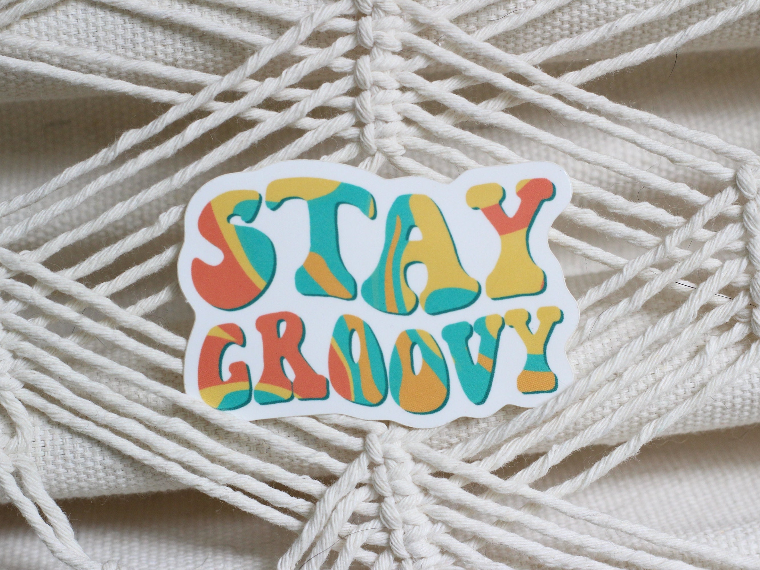 Stay Groovy Sticker, Waterproof Sticker, Stay Groovy, Retro Sticker, 70 ...