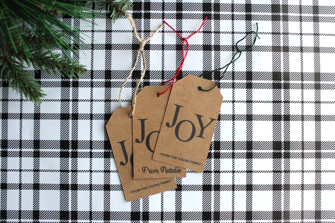 Personalized Christmas Gift Tags Joy Gift Tags Custom - Etsy