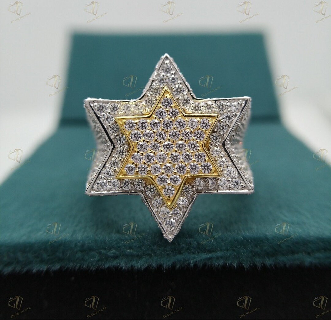 Unique 3D Star Ring, Men's Star Shaped Ring, Six Point Star Ring, 4.15 ...