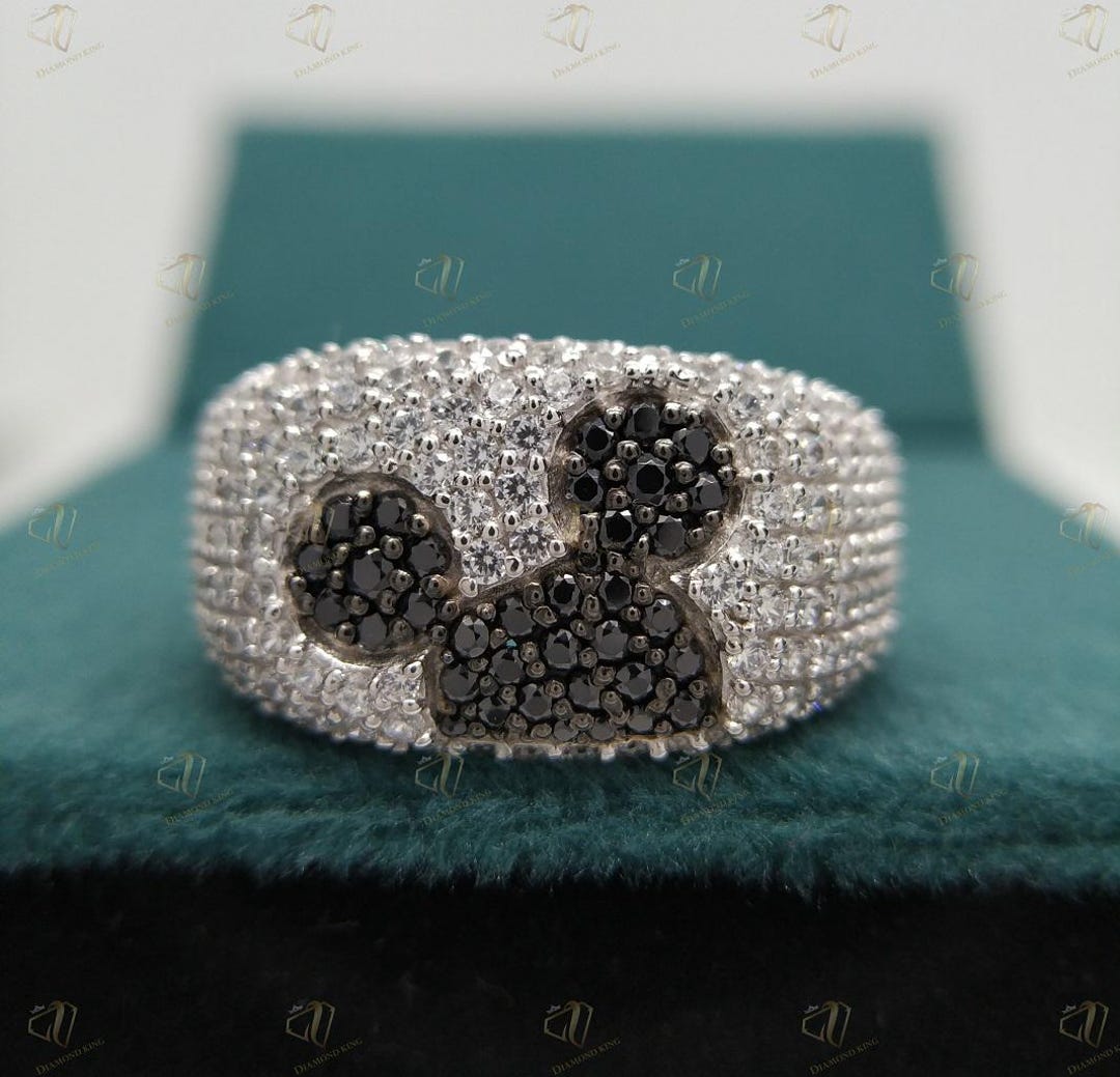 Mickey Mouse Ring, Mouse Enhanced Ring, Disney Jewelry, White & Black ...