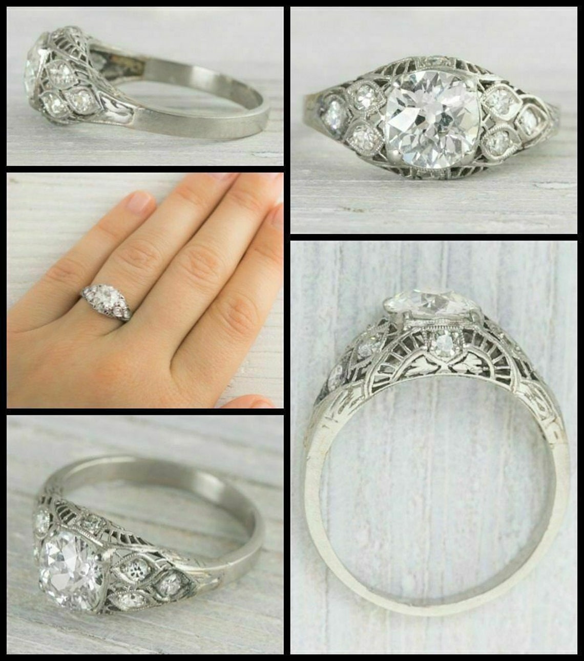 Retro Vintage Antique 1.8 Ct Cushion Cut Diamond Perfect Art - Etsy