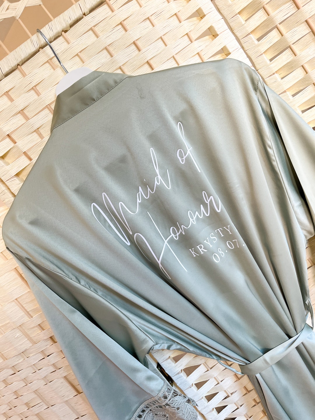 Personalised Bridal Robe, Wedding Dressing Gown, Brides Gift, White ...