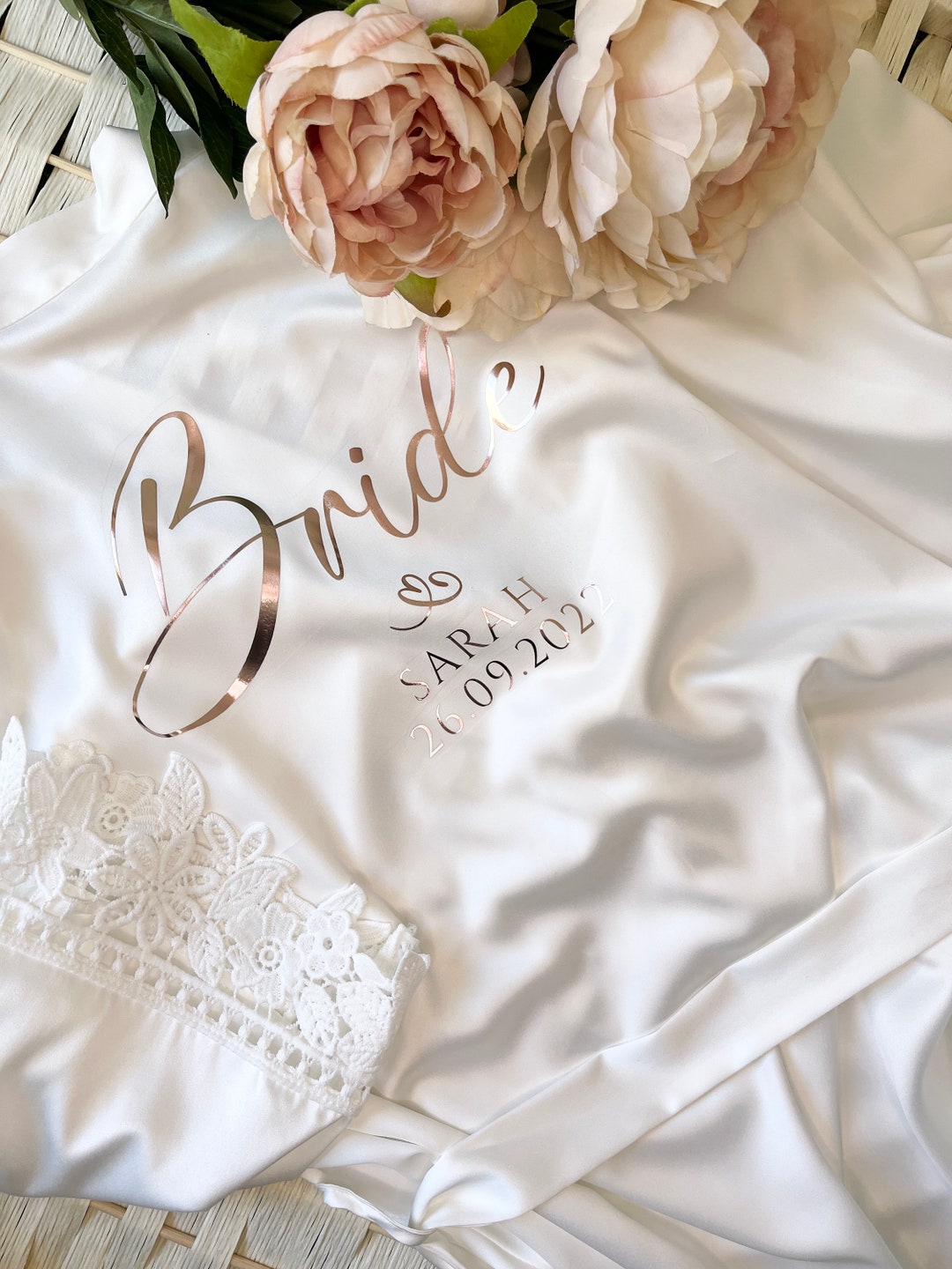 Personalised Bridal Robe: Wedding Dressing Gown, Brides Gift - Etsy