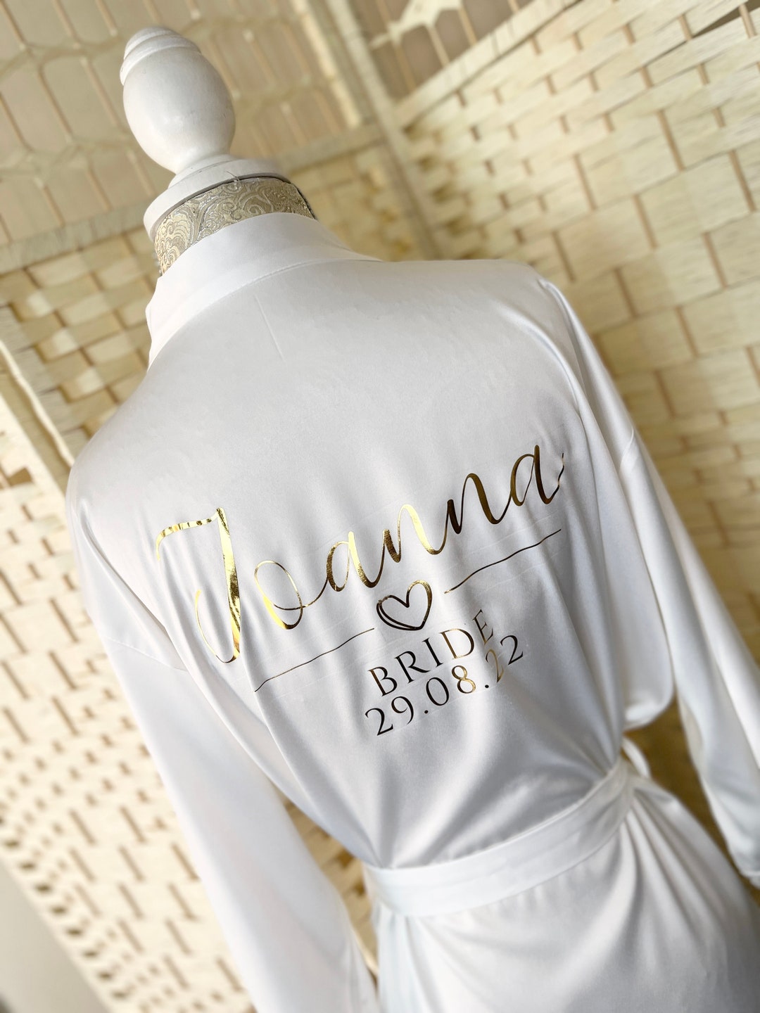 Personalised Bridal Robes, Wedding Dressing Gown, Brides Gifts, White ...