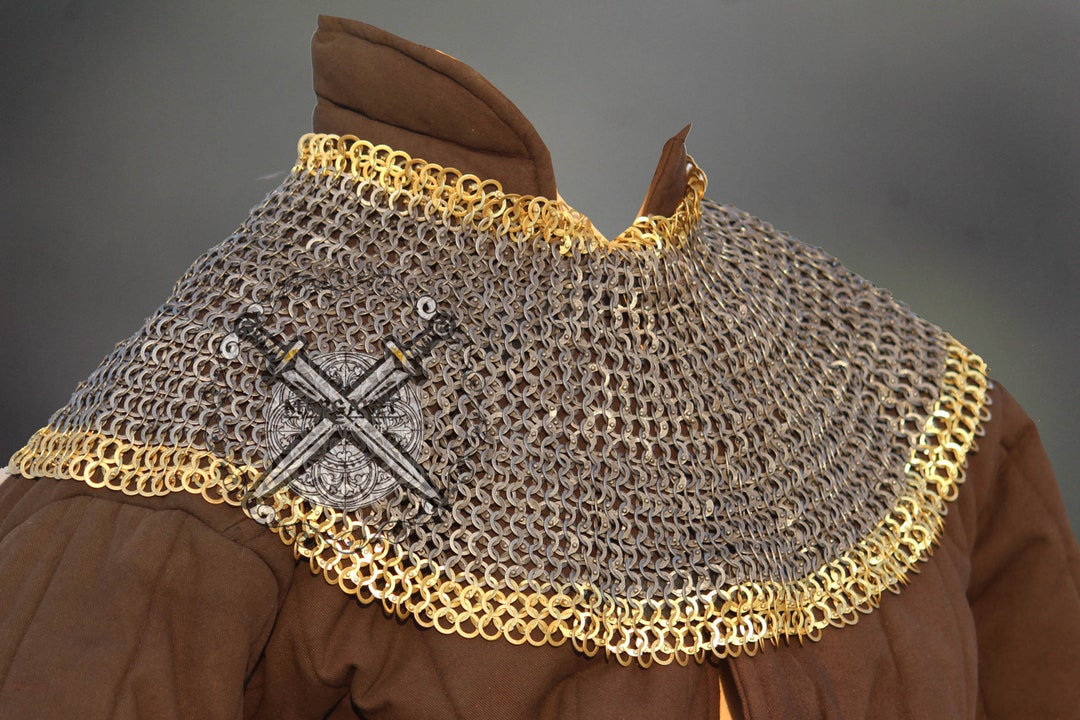 Chainmail Aventail collar Construction Flat Ring Alternating Solid Ring ...