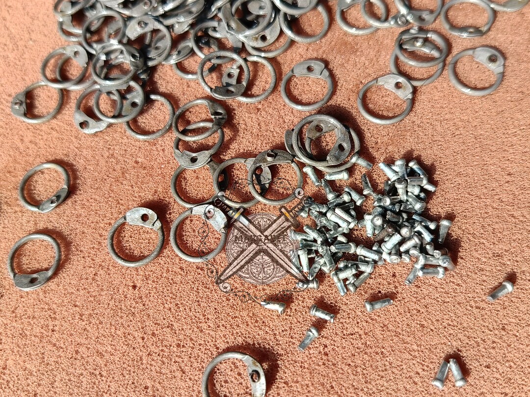 Chainmail Rings Round Ring 8mm With Dome Riveted Repair for Mail ...