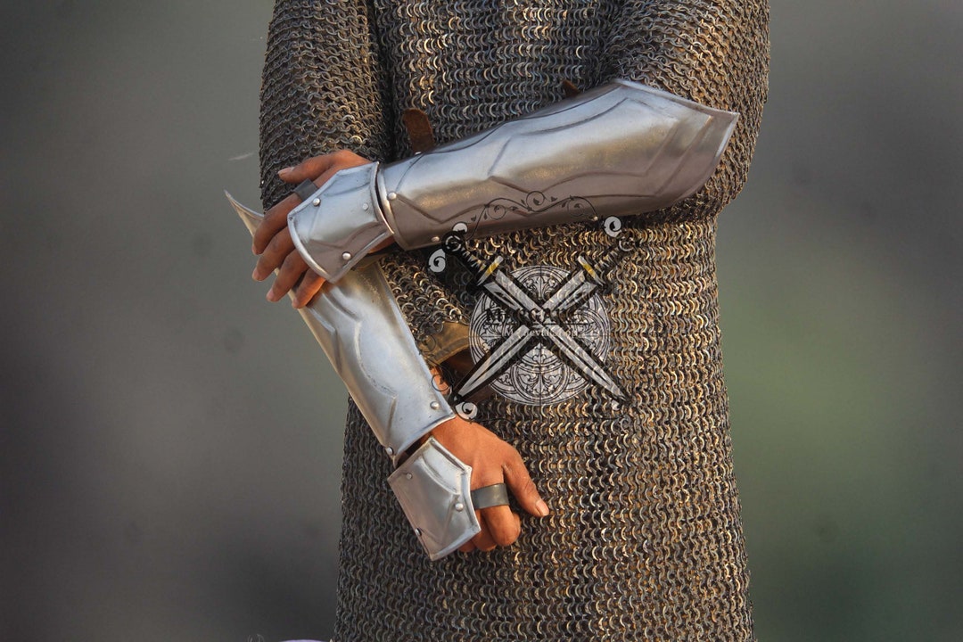 Medieval Warrior Hand Set Spartan Bracers, in 1.2mm Steel / LARP ...