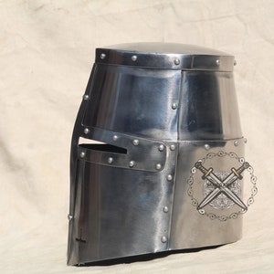 German Great Helmet 13th Century With a Flat Top to the Skull Bucket ...