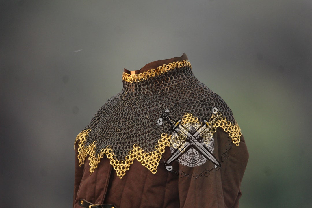 Chainmail Aventail Dagged Blackened Construction Flat Ring Alternating ...