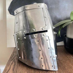 German Great Helmet 13th Century With a Flat Top to the Skull Bucket ...