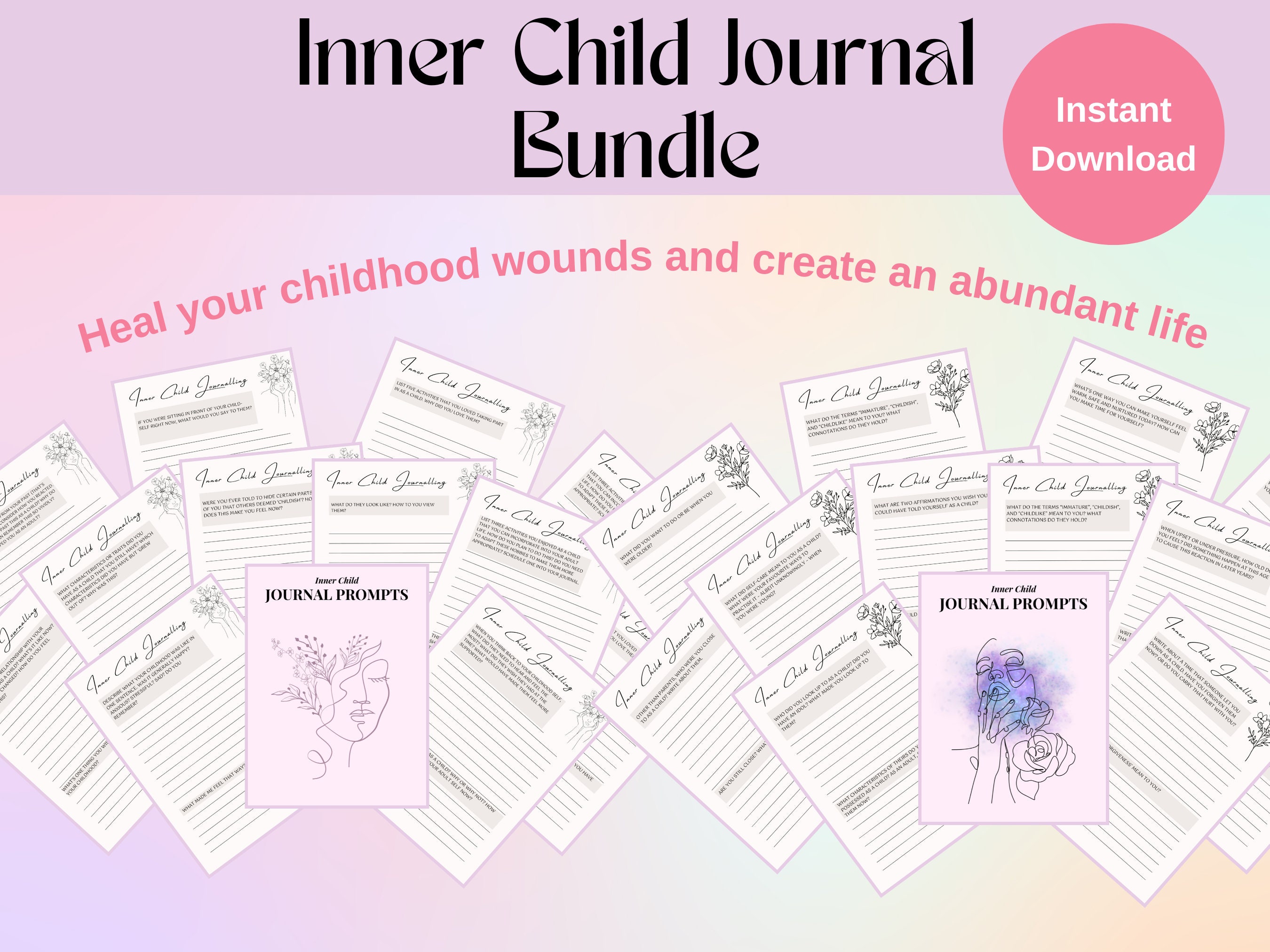 Inner Child Shadow Work Bundle, Journal Prompts, Printable Workbook ...