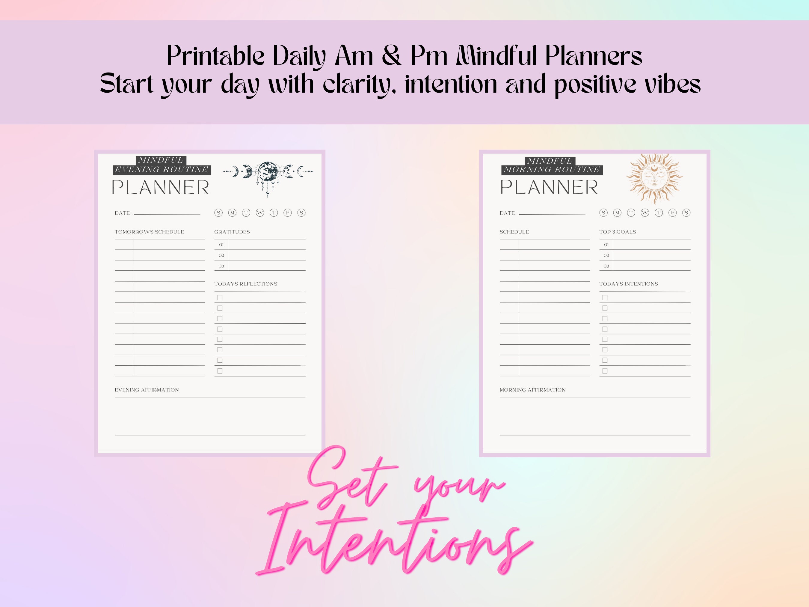 Morning Planner & To-do List to Do List Morning Mindfulness Printable ...