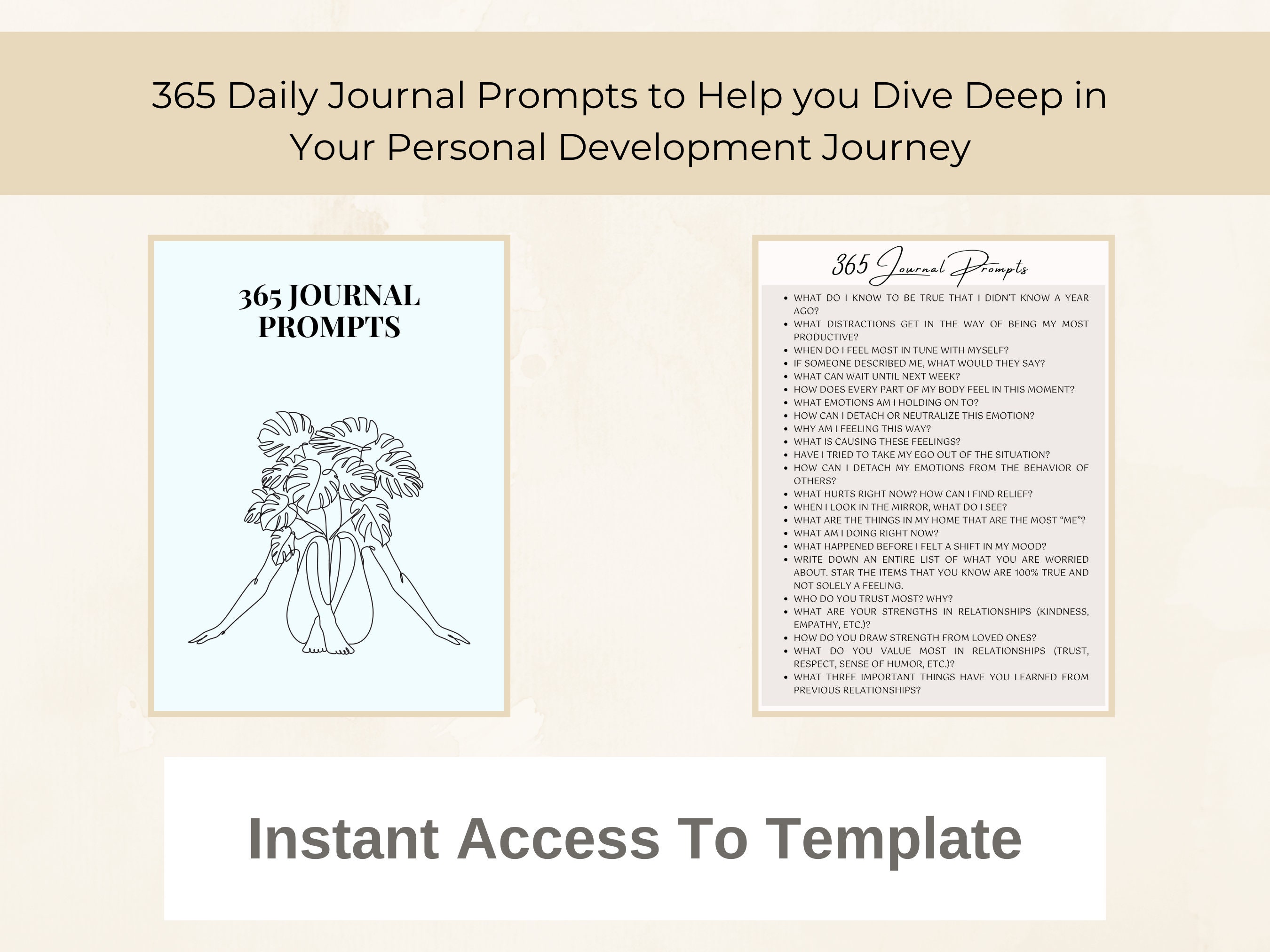 Editable 365 Journal Prompts for Beginners in Canva, Journal Prompts ...