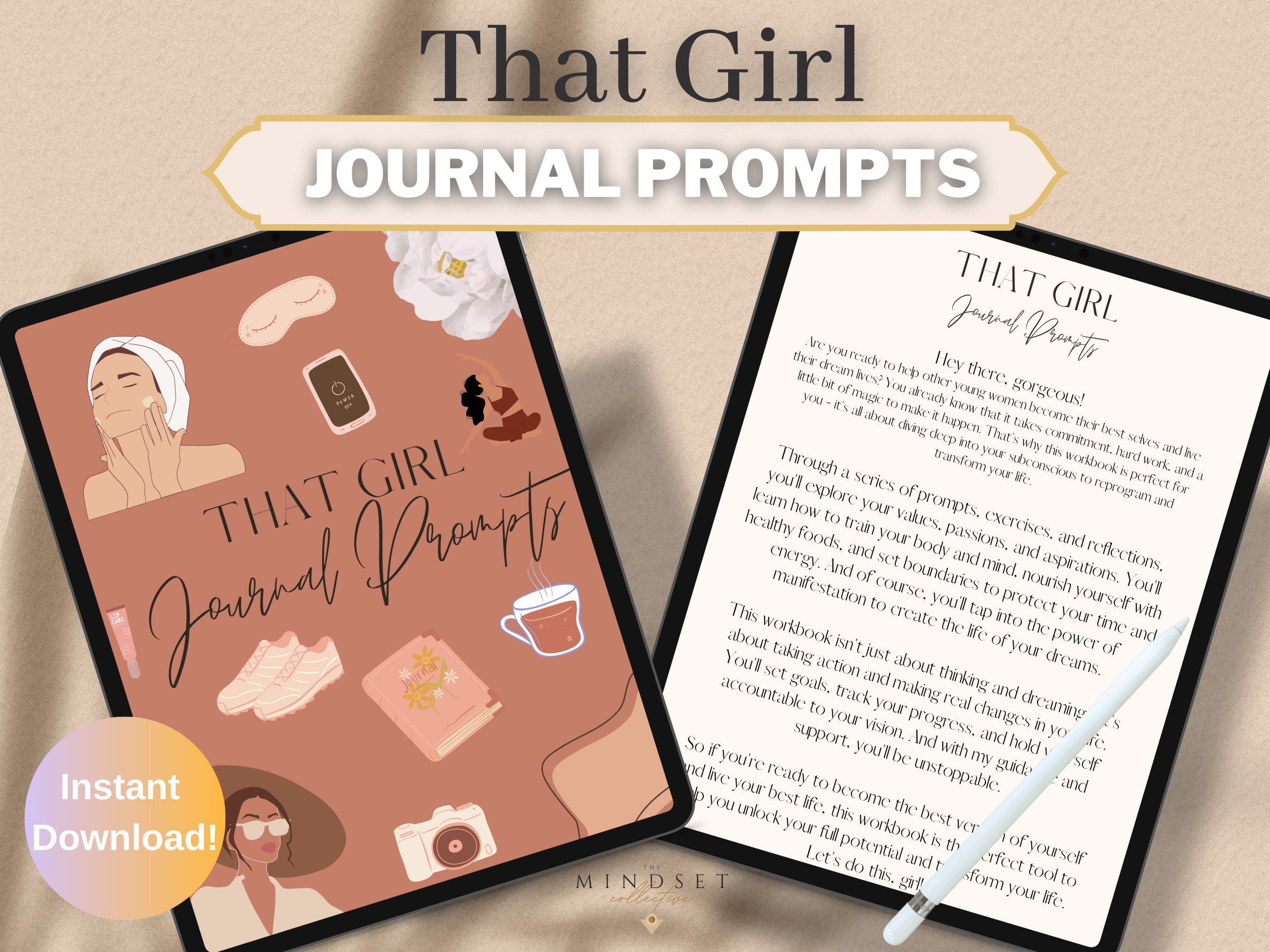 That Girl Digital Journal Prompts for Manifestation Journal Mental ...