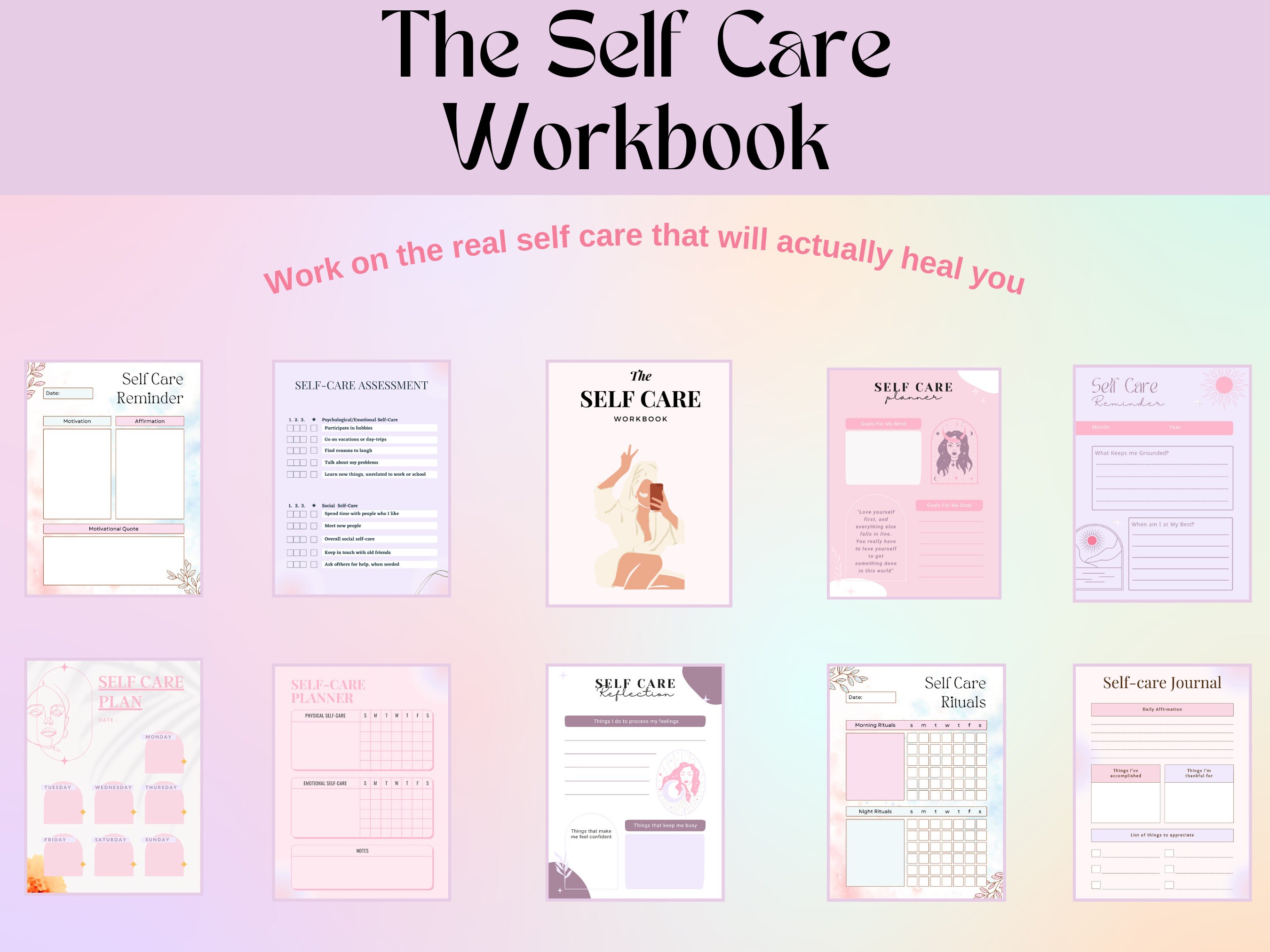 Self Care Journal Self Care Planner Worksheet Mood Tracker - Etsy