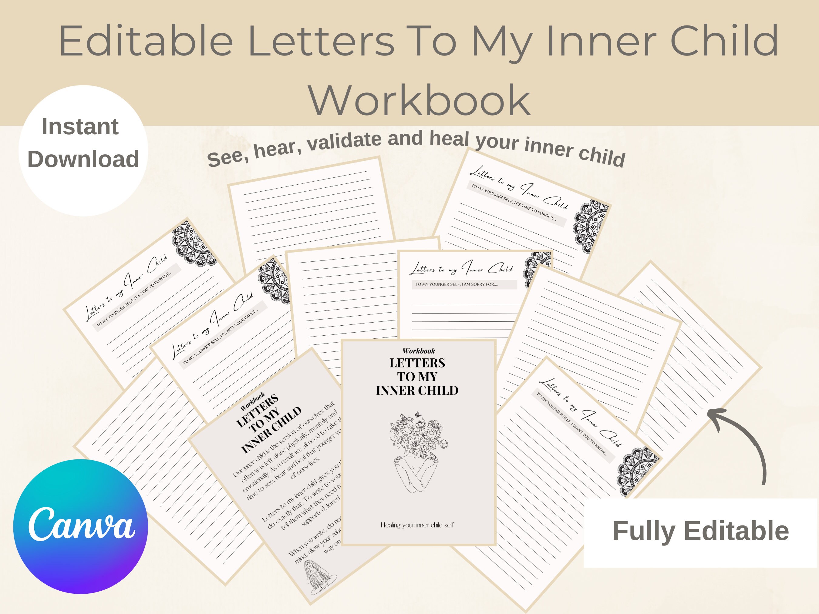 Editable Inner Child Letter , Commercial Inner Child Healing Shadow ...