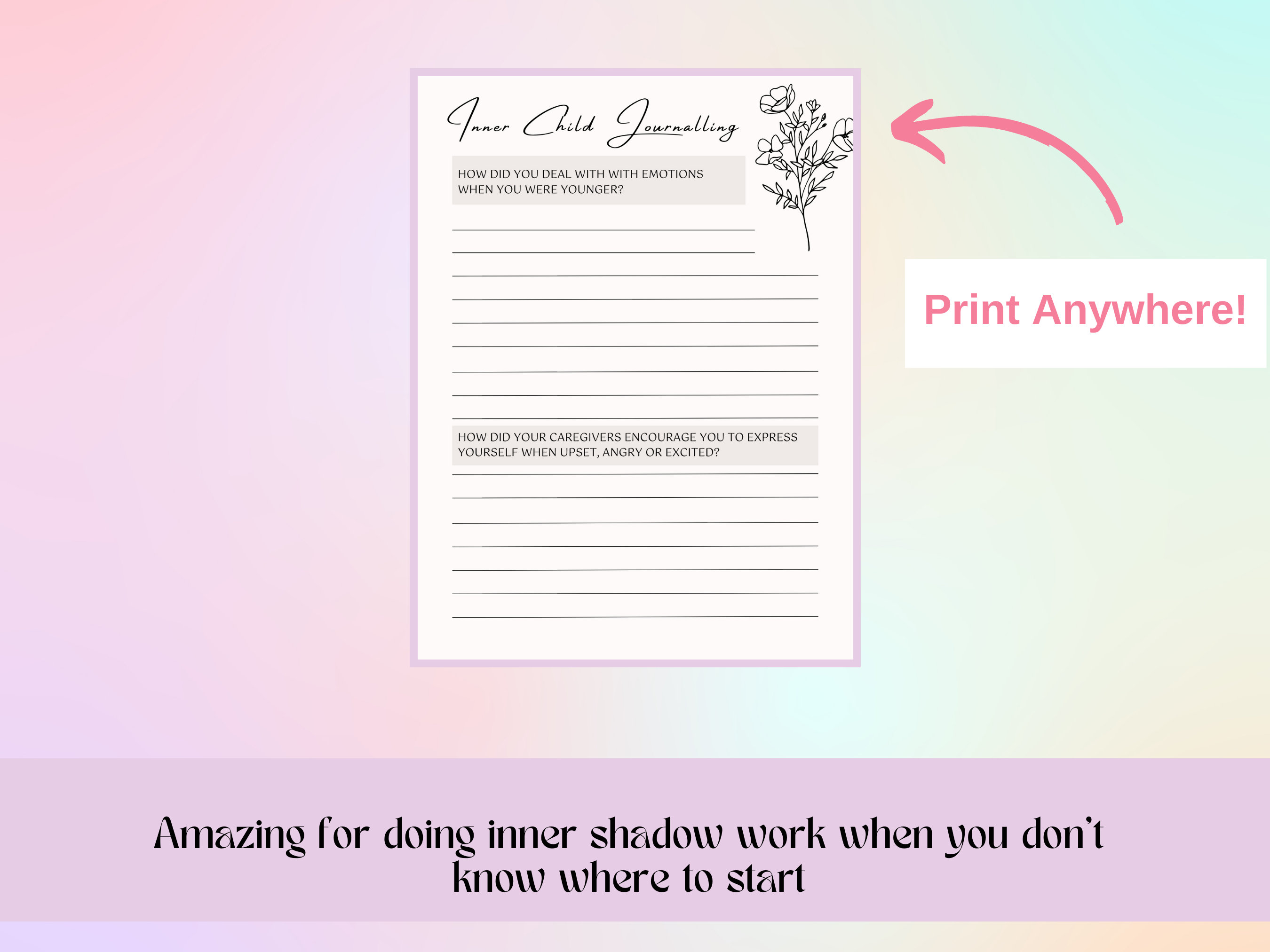 Inner Child Healing Shadow Work, Journal Prompts, Printable Workbook ...