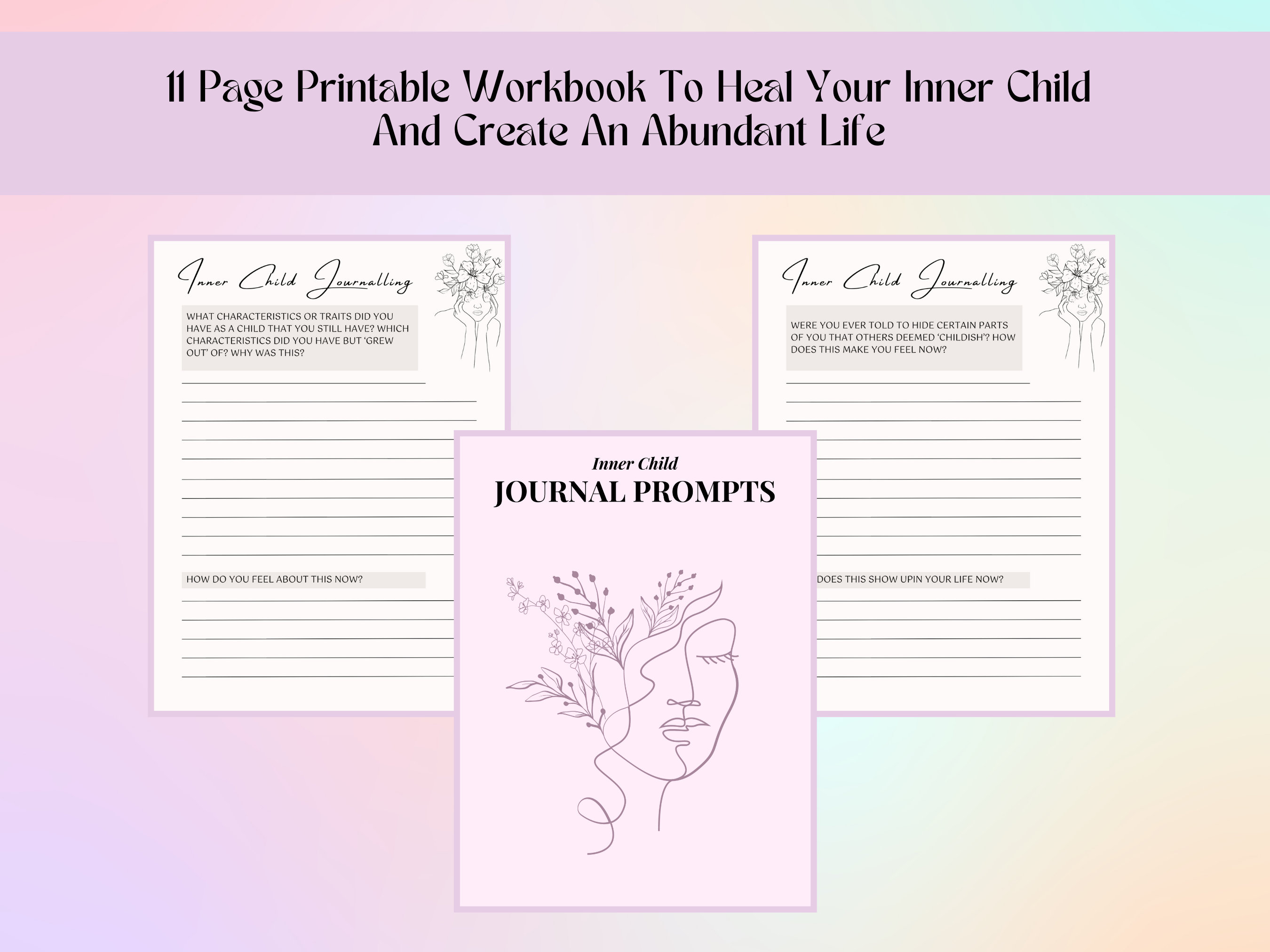 Inner Child Shadow Work, Journal Prompts, Printable Workbook Mental ...