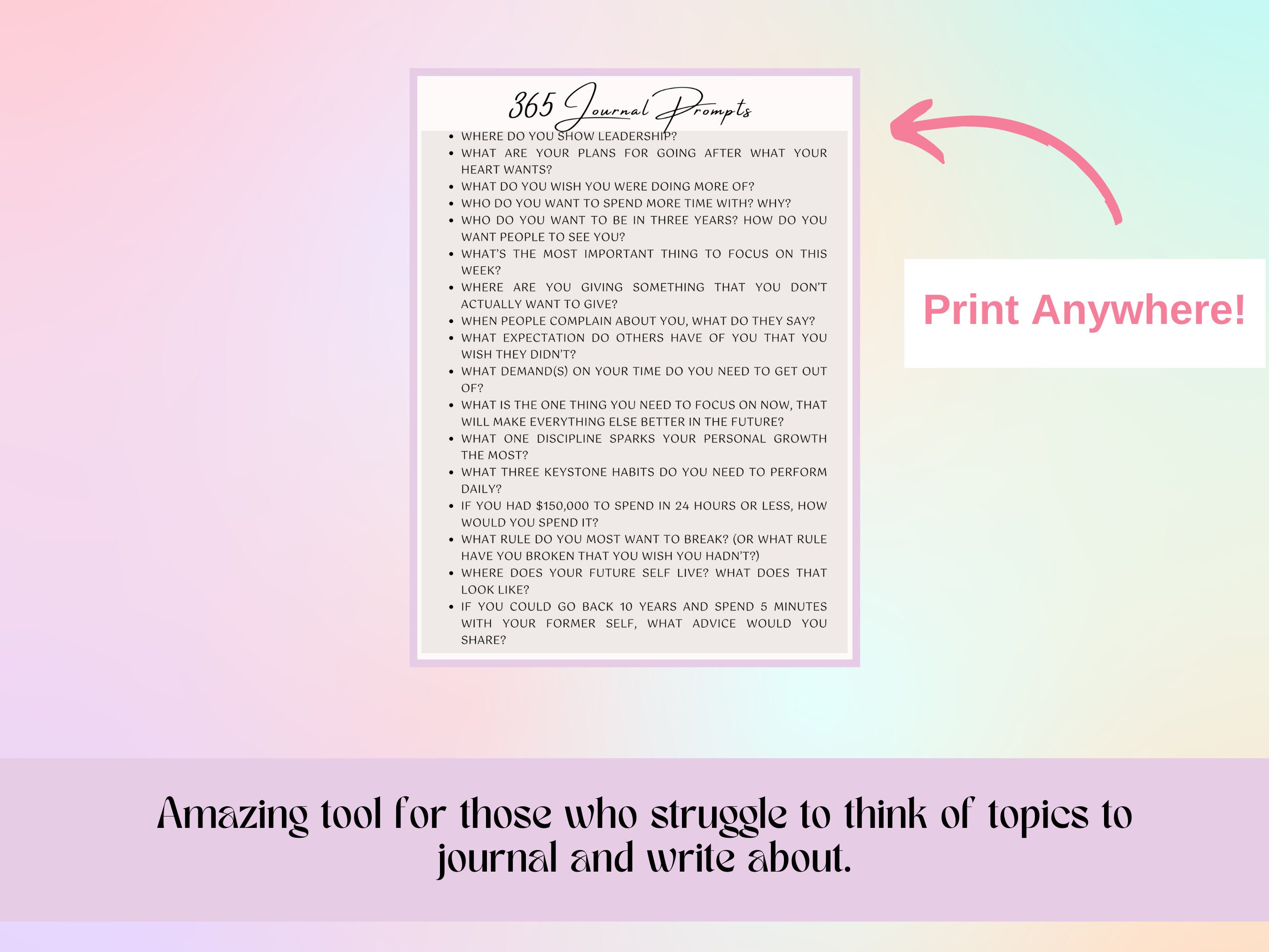 365 Journal Prompts for Beginners, Journal Prompts Bundle, Healing ...