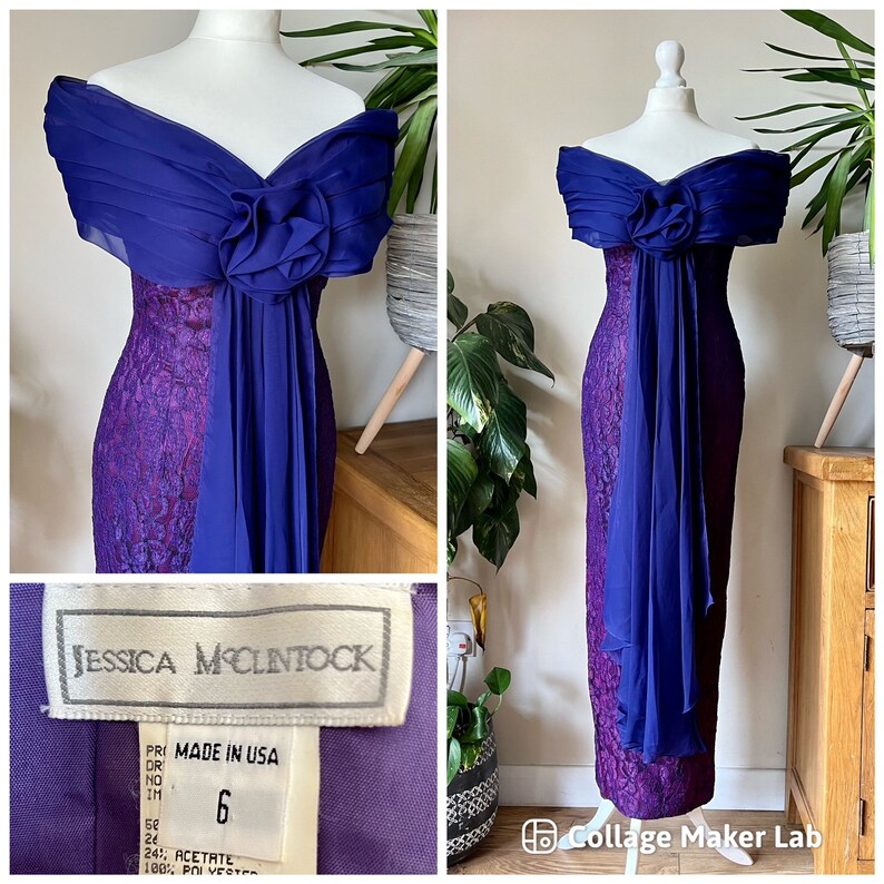 Stunning Rare 80s Purple Lace Prom Dress From Designer Jessica - Etsy ...