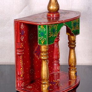 Wooden Wall Hanging Temple Handmade, Hindu Mandir Pooja Ghar Mandap ...