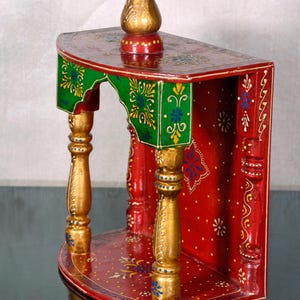 Wooden Wall Hanging Temple Handmade, Hindu Mandir Pooja Ghar Mandap ...