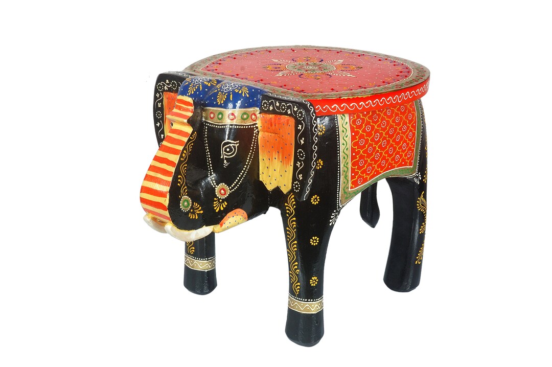 Wooden Elephant Stool Elephant Coffee Table Big Wooden - Etsy