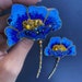 Poppy Flower, Ukrainian Brooch. Embroidery Beaded Blue Yellow Flower to ...