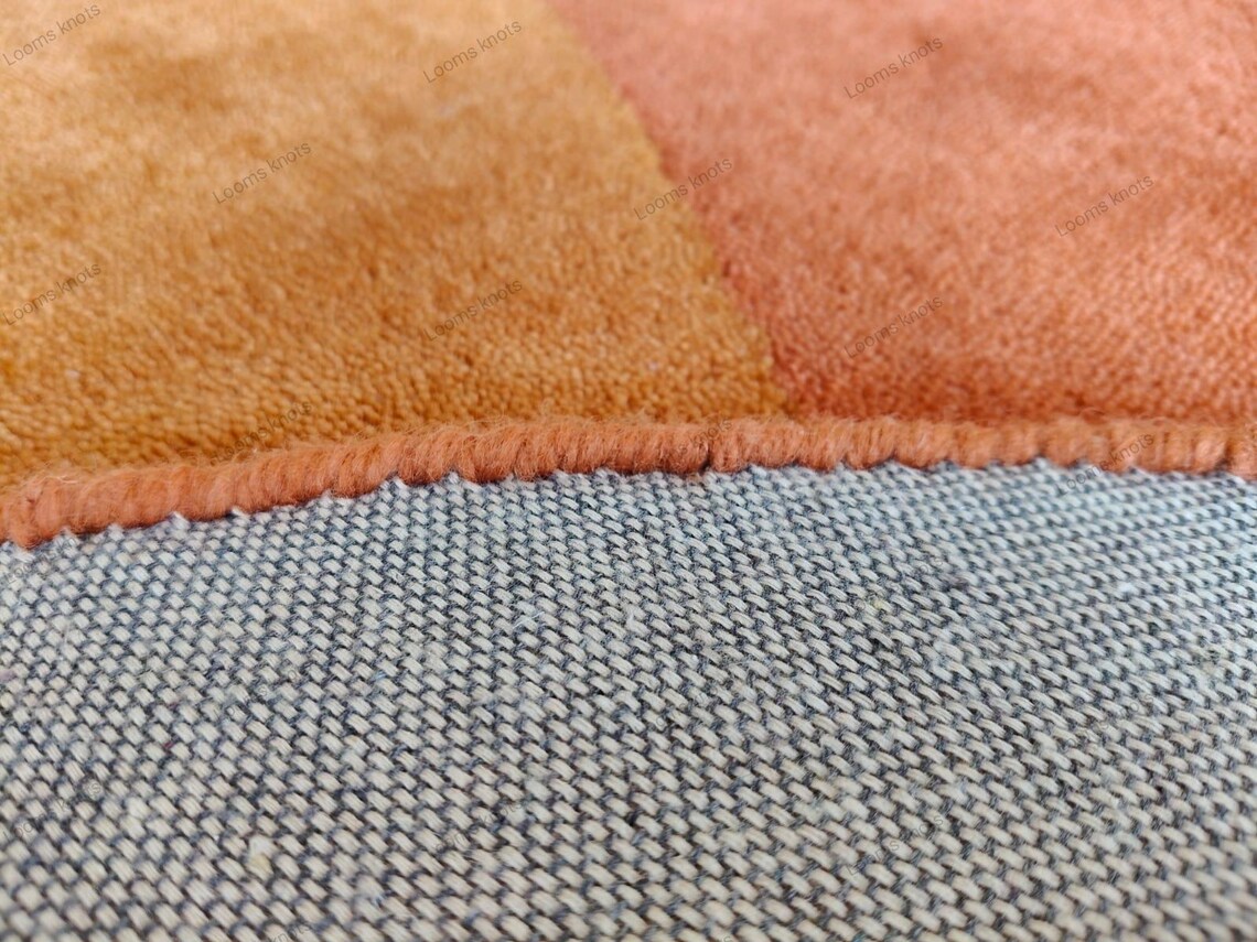 Hand-tufted Round Wool Rug: Sunset Yellow Orange Dual Tone - Etsy