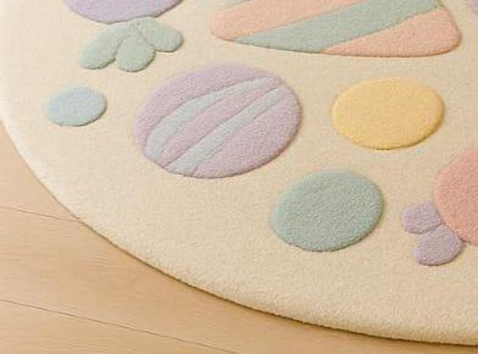 Candy Pastel Round Rug for Kids Room - Hand Tufted Wool 4x4 5x5 6x6 ...