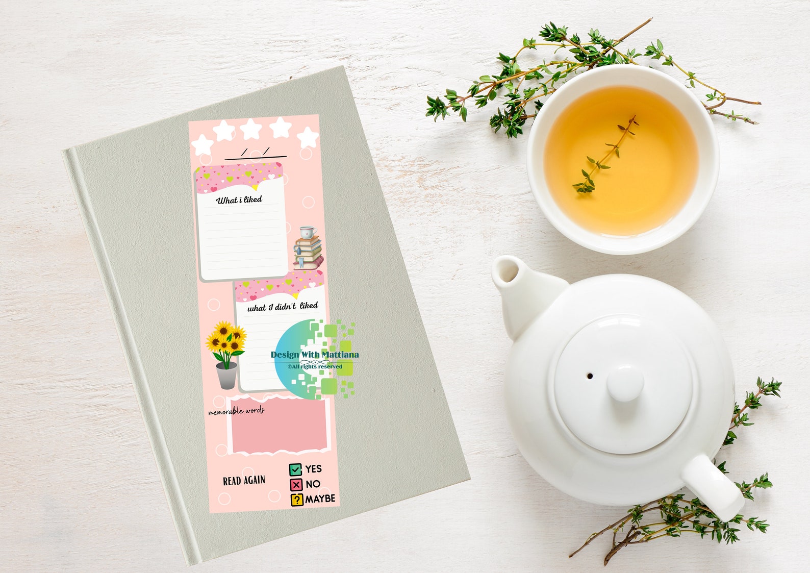 Printable Bookmark | Printable PNG | Digital File | Bookmark PNG ...