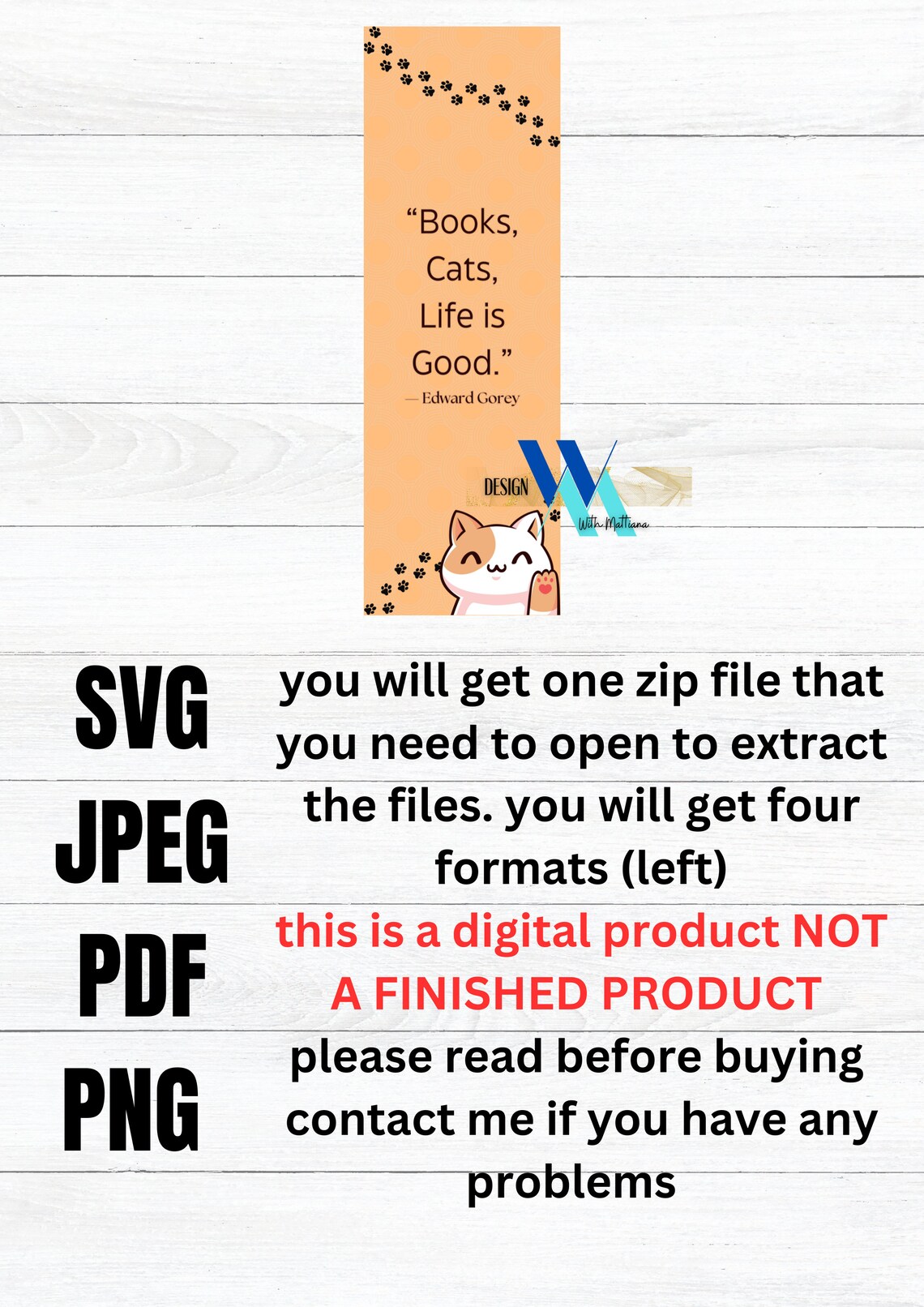 Printable Bookmark Printable PNG Digital File Bookmark PNG Bookmark ...
