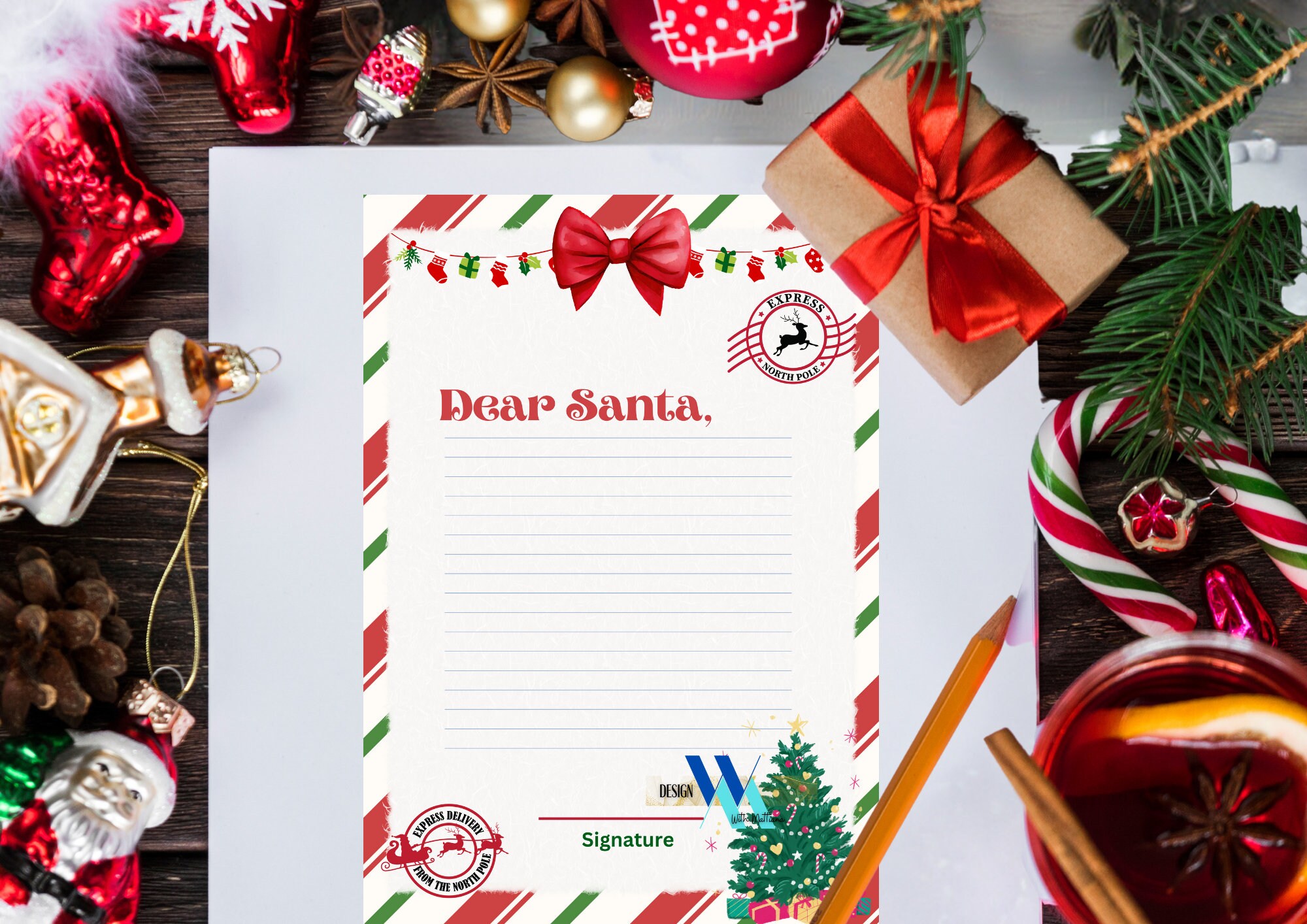 Letter to Santa With Matching Envelope to Download and Print dear Santa ...